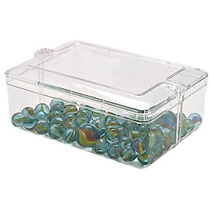 Pioneer Plastics 049C Clear Rectangular Plastic Container, 6.75" W x 4.8125" D x 2.375" H, Pack of 2