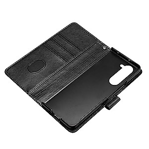 Cell Phone Flip Case Cover Slim Case Compatible with Samsung Galaxy Z Fold 5 Wallet Case with Card Holder, Embossed Floral Cover Leather Folio Flip Case Shockproof Protective Cover Compatible with Wom