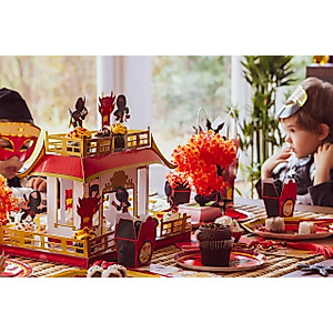 Ma Fête Paper Cupcake Stands - Birthday Party Cupcake Stand with Ninja Theme and Design for Displaying Desserts and Treats – Perfect for Any Occasion Cupcake Stand, Pagoda