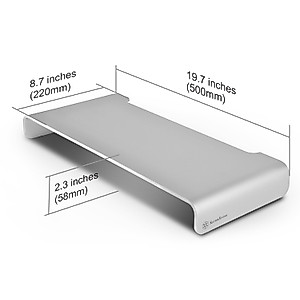 SilverStone Technology Aluminum Unibody Monitor / iMac Stand, Silver (MR01S)