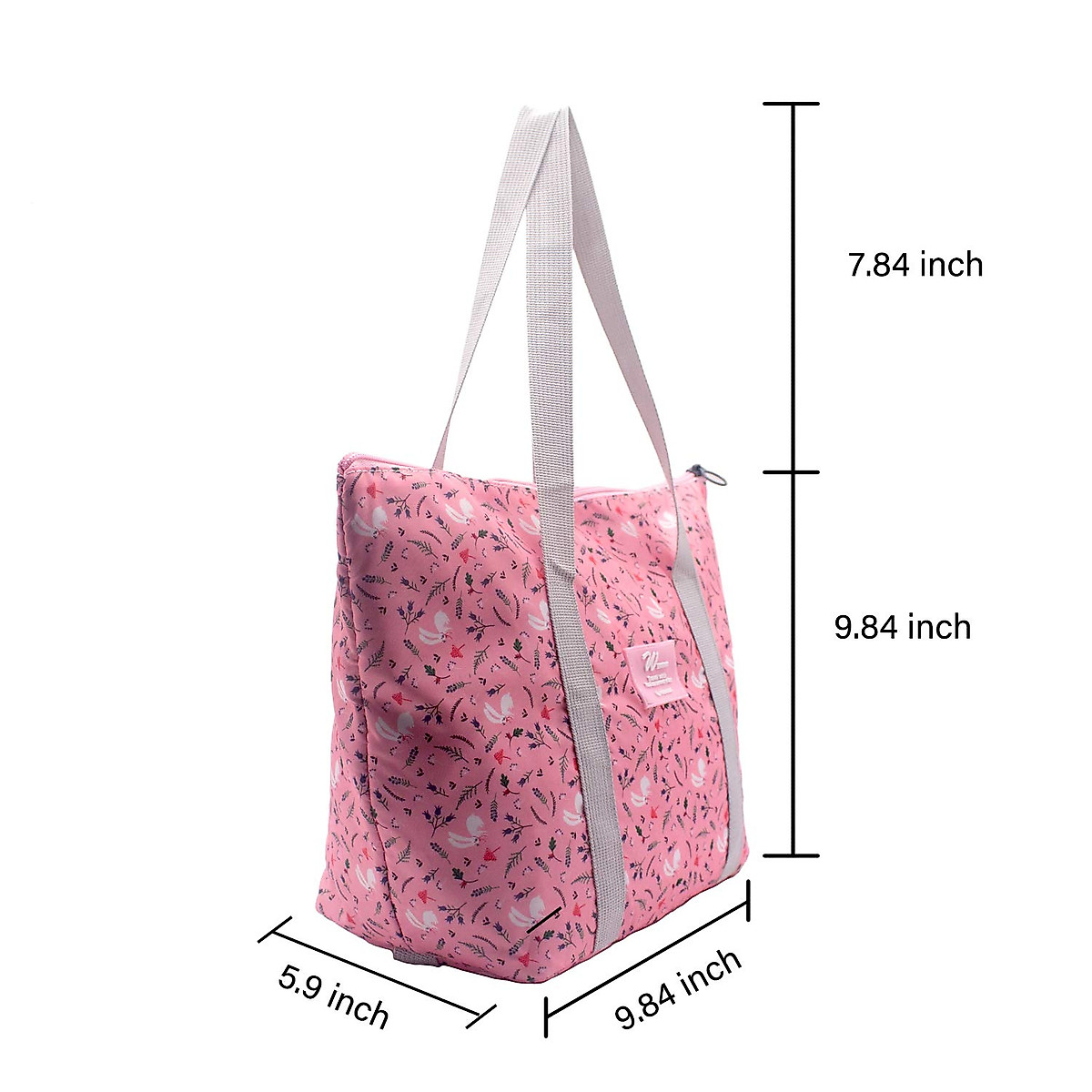 Heicat Reusable Lunch Bag Tote Bag for Women - Insulated Lunch Bag Lunch Box - Aluminum Foil Insulated Zip Cooler Bag - Pink Rabbit