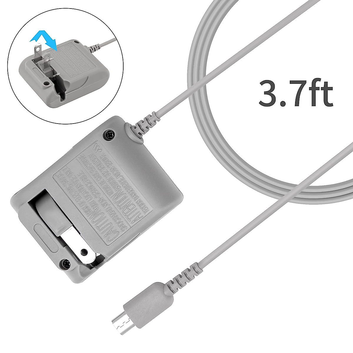 Funturbo DS Lite Charger, DS Charger Cable NDS Lite AC Adapter for Nintendo NDSL DS Lite Power Cable & Charging Cord with Earbuds Kit 5.2V 450mA (110-240v)
