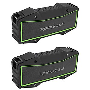 Rockville (2) Rock Everywhere Portable Bluetooth Speakers Wireless Stereo Sound