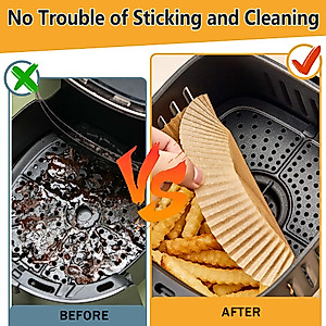 Air Fryer Liners Disposable,125PCS Air Fryer Liners, 8 Inch Non-stick Oil Resistant Airfryer Liners, Unbleached Round Parchment Paper Liners for 5-8QT Air Fryer, Baking, Roasting Microwave