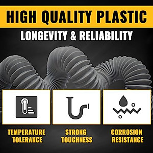 VIVIDA Sink Drain Pipe 1-1/2 inch, Flexible Sink Drain Pipe, 7.5"-17.7" Expandable Flexible P Trap for Bathroom Sink and Kitchen Sink, 1-1/4" Adapter Included, 1 PACK