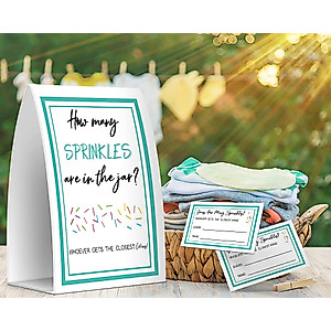 Guess How Many Sprinkles Are In The Jar, Baby Shower Games, Baby Shower Decorations - One Sign and 50 Cards(MANY023)