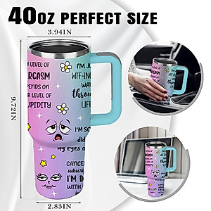 NIAXAUYT Sarcastic Gifts for Women Men, Sarcastic Insulated Tumbler 40oz, Funny Gifts for Humor Cup, Birthday Gifts for Women Coworker Boss Friends Work Bestie Office Coffee Mug