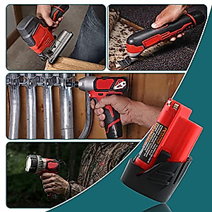 Dosctt 2 Packs 3.0Ah 12V 48-11-2430 Replacement Battery Compatible with Milwaukee M12 Battery Lithium 48-11-2420 48-11-2425 48-11-2401 48-11-2412 48-11-2440 48-11-2460