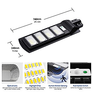 Bryopath Solar Street Lights Outdoor【2 Pack】, Parking Lot Lights 600W, 24000LM Motion Sensor Dusk to Dawn Lights Outdoor Street Lights with Remote Control for Home Park Garage Garden Yard