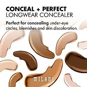 Milani Conceal + Perfect Longwear Concealer - Light Nude (0.17 Fl. Oz.) Vegan, Cruelty-Free Liquid Concealer - Cover Dark Circles, Blemishes & Skin Imperfections for Long-Lasting Wear