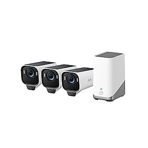 eufy Security eufyCam S3 Pro 3-Cam Kit, Solar Camera Outdoor Wireless, MaxColor Night Vision, 4K Security Camera with Solar Panel, Face Recognition AI, Expandable Local Storage, No Monthly Fee