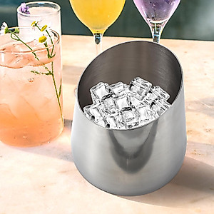 Garneck Stainless Steel Bucket Beer Bottle Bucket Double Metal Cooler Bucket Metal Ice Bucket Holder Cocktail Ice Drinks Buckets Bottles Cooler Tinplate Tableware