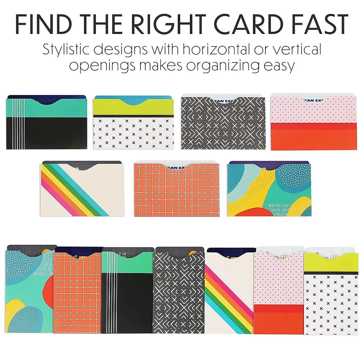 LotFancy RFID Blocking Sleeves (19 Pack, 14 Credit Card Protectors + 5 Passport Sleeves) for Identity Theft Protection, RFID Sleeves with Bright Color