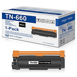 TN660 TN-660 Toner Cartridge High-Yield (1Black) Replacement for Brother HL-L2300D L2340DW L2360DW L2380DW MFC-L2680W L2707DW L2720DW L2740DW DCP-L2520DW L2540DW Printer