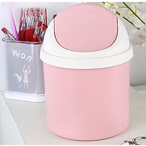 ZGWANSUI 2Pcs Desktop Trash Can with Swing Lid & 120 Trash Bag, Mini Countertop Trash Can for Desk, Tiny Cute Garbage Can, Small Waste Bin for Tabletop Counter Top Vanity Home Office Car, Green
