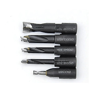 Hopson Tools Solid Carbide Bit for Domino Jointing Machines Cutter Set Includes 5 Solid Carbide Bits with Diameters of 4mm,5mm,6mm,8mm and 10mm, 5Pcs