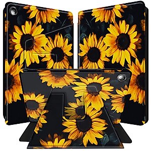 BPQOJB for Samsung Galaxy Tab A8 Case Galaxy Tab A8 10.5 Case 360 Degree Rotating PU Leather Smart Cover with Auto Wake/Sleep Tablet Case for Galaxy Tab A8 10.5 inch 2022 - Yellow Sunflowers