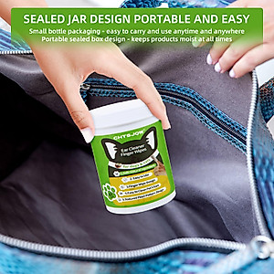 Ear Cleaner Finger Wipes, Dog and Cats Ear Cleaner 60 Counts, Dog Ear Wipes Reduce Earwax Buildup, Grooming Kit Care for Dogs and Cats, Dog Supplies Ear Cleaner Wipes Remove Dirt & Non-Irritating