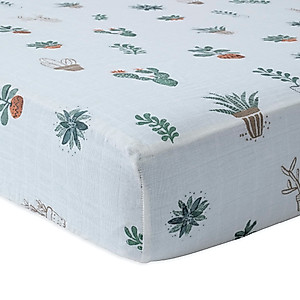 Little Unicorn Cotton Muslin Fitted Sheet - Prickle Pots yobio
