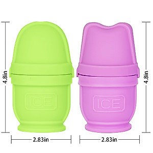 BFASU 2 packs ice roller for face and body parts. Massage, facial beauty ice roller skin care tools(green+purple)