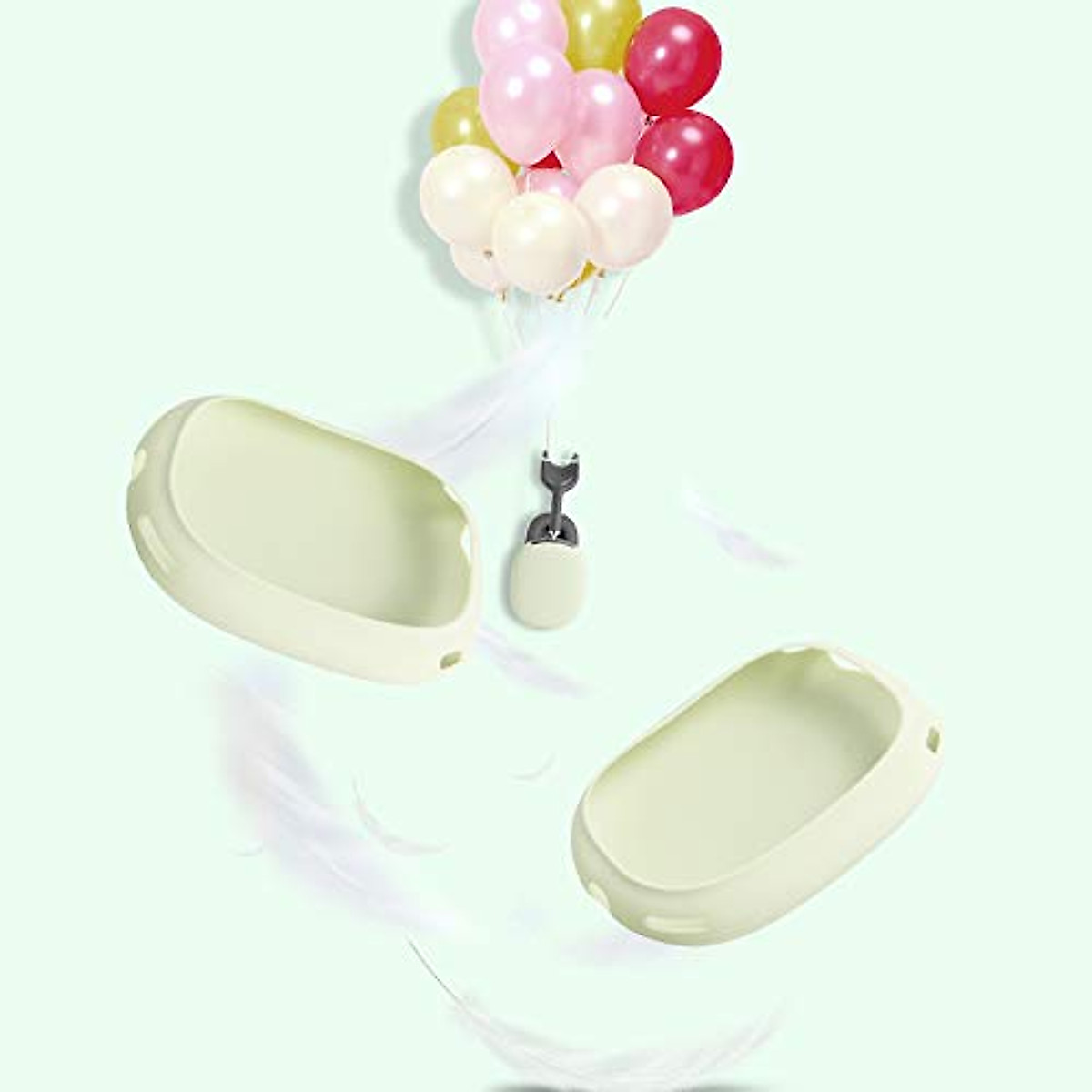 co2CREA Silicone Carrying Case Replacement for Apple AirPods Max Headphone (Sky Blue)