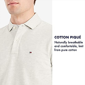 Tommy Hilfiger Mens Short Sleeve Cotton Pique in Classic Fit Polo Shirt, Federal Blue, Large US