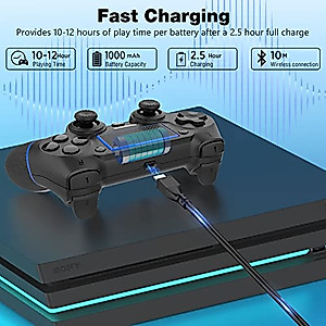 Y Team Wireless Controller for PS4, Wireless PS4 Gaming Controller USB Gamepad Joypad Controller with Dual-Vibration for PS4/ Slim/Pro/PC(Win 7/8/10)