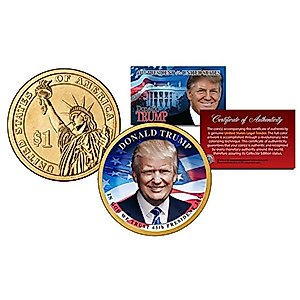 Donald Trump 45th President Official Colorized 2016 Presidential Dollar $1 Coin