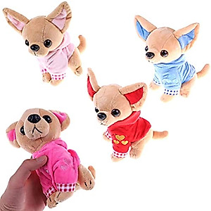 SUSHAFEN Stuffed Dog Puppy Toy Dog Plush Toy Soft Doll Stuffed Animal Pillow Birthday Gift Present Cute Dog Ornaments Decoration Handicraft House Desktop Decoration Prop,17cm/6.7"
