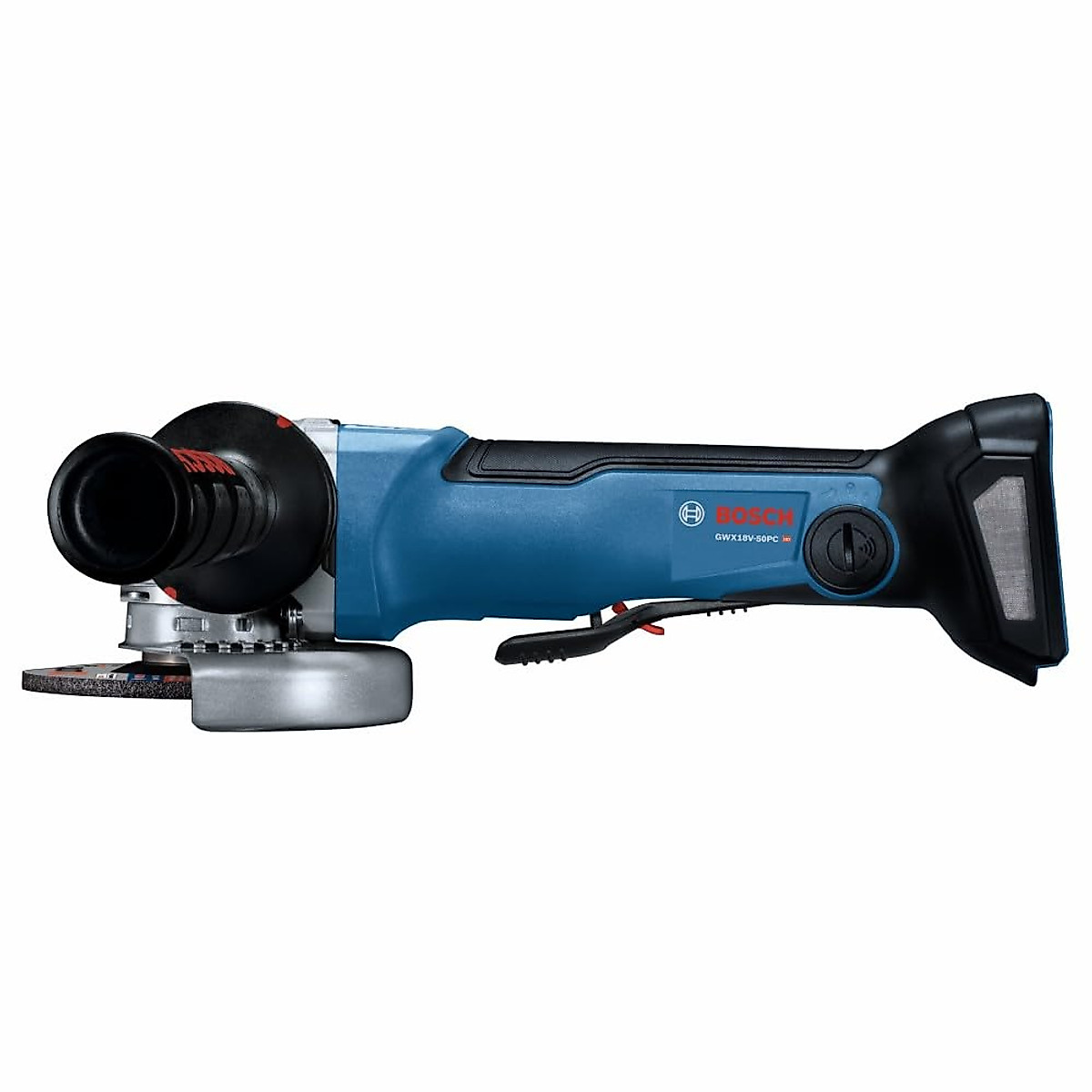BOSCH GWX18V-50PCN 18V X-LOCK EC Brushless Connected-Ready 4-1/2 In. – 5 In. Angle Grinder with No Lock-On Paddle Switch (Bare Tool), Black,blue,grey