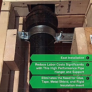 Highcraft DMST-H06 Riser Clamp Vertical Pipe Hanger for Copper, Iron, CPVC, PEX 6 in. Galvanized Steel