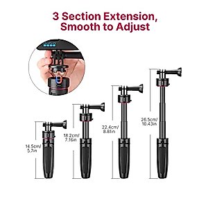 Mini Tripod Mounting Accessories for Gopro - ULANZI Go Quick II Small Tripod Quick Release Compact Vlog Handle Selfie Grip Compatible with Gopro Hero 5/6/7/8/9/10/11 Black/DJI Action/Insta 360/Askaso