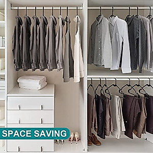 Micuul Plastic Clothing Notched Hangers (50 Pack) Heavy Duty Durable Coat and Clothes Hangers, Lightweight Space Saving Laundry Hangers Hangs up to 6 lbs for Coats, Pants, Dress, Etc. (Black, 50)