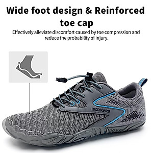 WateLves Water Shoes Mens Womens Beach Swim Shoes Quick-Dry Aqua Socks Pool Shoes for Surf Yoga Water Aerobics (05-Grey, 43)