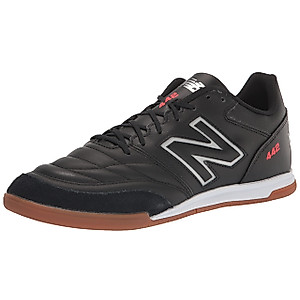 New Balance mens 442 V2 Team in Soccer Shoe, Black/White, 9.5 Wide US