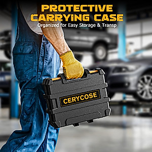 Cordless Impact Wrench 1/2 inch for Dewalt Battery 900FT-LBS with 6 Sockets and Durable Toolbox Brushless Impact Gun Includes LED Work Light - High Torque Impact Driver, No Battery