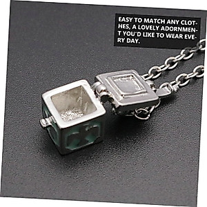 Artibetter 1pc Ashes Necklace Memorial Necklace for Men Women Necklace Mens Stainless Steel Necklaces Square Ashes Pendant Cremation Ashes Memorial Openable Pendant Chain Copper Diffuser