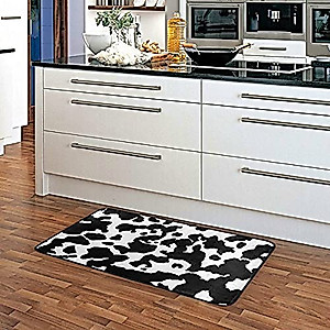 Cow Print Animal Skin Area Rug Non-Slip Washable Soft Floor Mat Carpet for Kitchen Bedroom Living Room Bathroom Home Decor,39x20 Inch