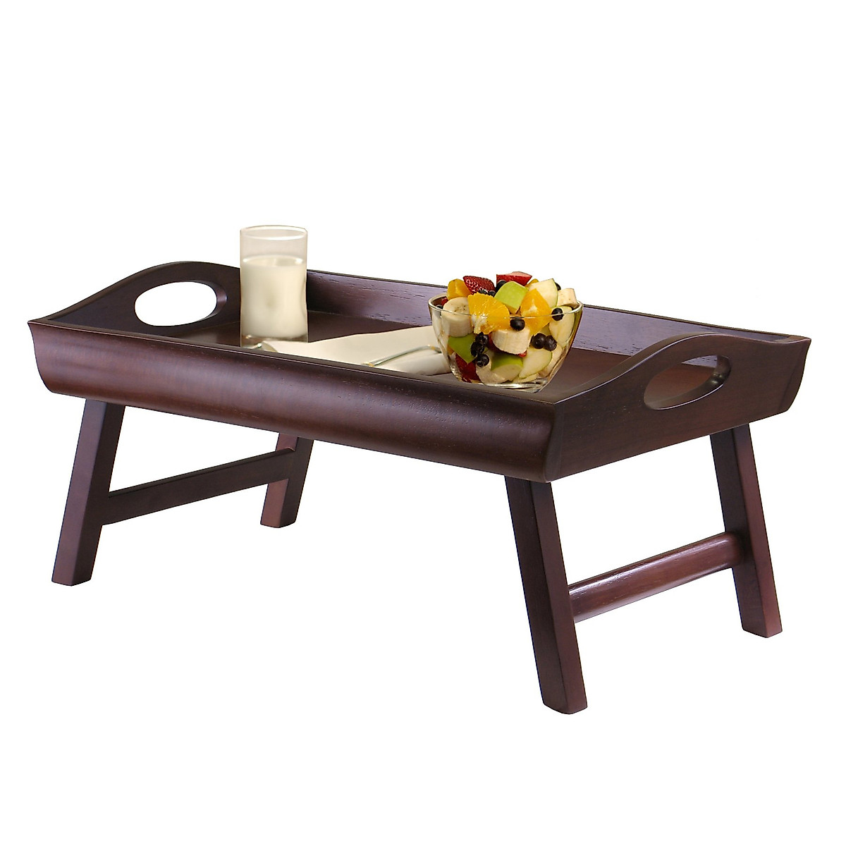 Winsome Wood Sedona and Alden Bed Trays Bundle | Antique Walnut Finish