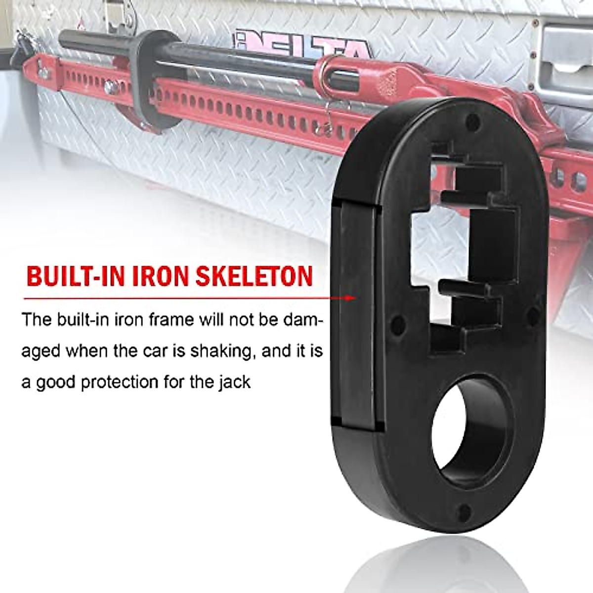 3mirrors Handle Keeper for Hi-Lift Jack Lifter, Built-in Steel Plate Super Durable Sun-Resistant Rubber Handle Bar Protector Jack Handle Holder Upgrade