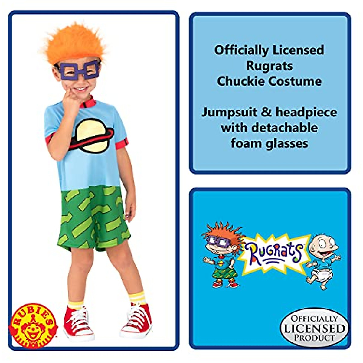 Rubies Baby Rugrats Chuckie Costume, As Shown, Toddler