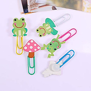 Toyvian Fun Frog Paper Clips, Creative Animal Shape, Small Paper Clips Bookmarks, Cute Paper Clips Frog Mushroom Paper Clips, Funny Desk Accessories Decor, Markers for Office Supplies 5 Pieces
