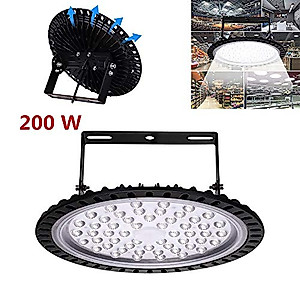 UFO LED High Bay Light, 6000-6500K, IP54, Waterproof Dust Proof, Warehouse LED Lights High Bay Lighting for Garage, Factory, Gymnasium, Basement, Parking（Newest Design ）… (200W) (5 pcs)
