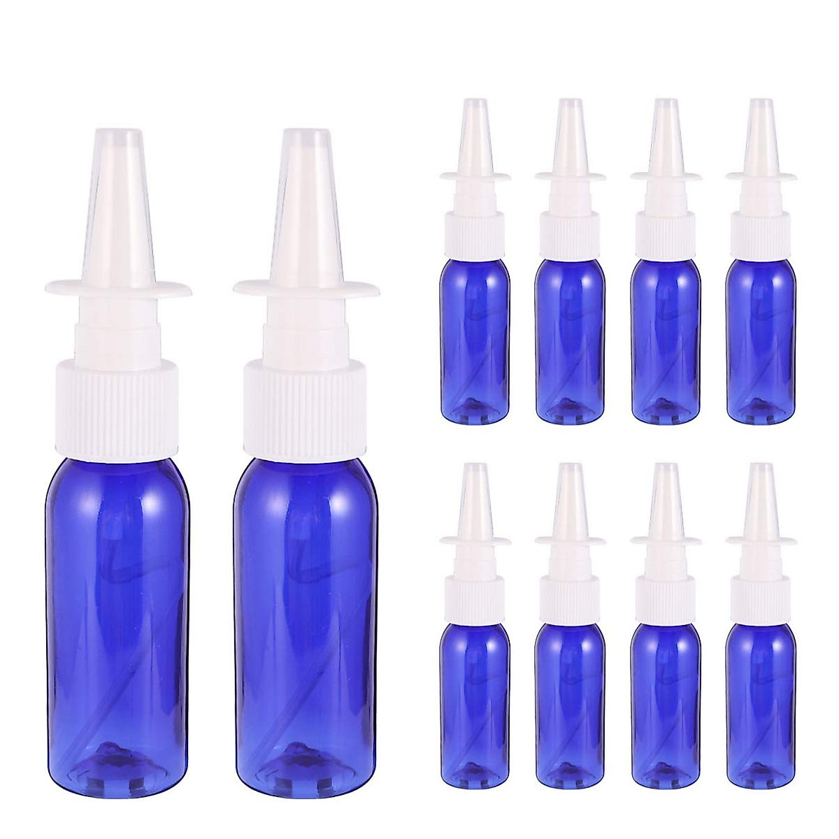 EXCEART 10pcs 30ml Empty Refillable Nasal Spray Bottles Fine Mist Sprayers Atomizers Vial Pot for Saline Water Oils Medical Travel Blue