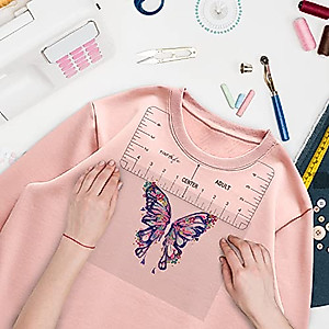 FINFINLIFE Tshirt Ruler Kit - 9Pcs, Transparent Tshirt Ruler Guide for Vinyl, Shirt Alignment, T Shirt Rulers to Center Designs, Shirt Ruler for Vinyl Alignment, T Ruler for Infant Toddler Youth Adult