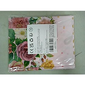 QUERICKY 4 Pack Floral Tablecloths for Birthday, Plastic Rectangle Pink Flower Tablecovers for Tea Party Supplies, Baby Showers, Wedding, Bridal Shower, Birthday, 51x87''