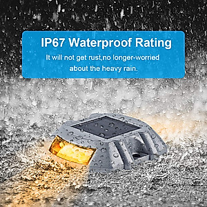 VOLISUN Solar Deck Lights Driveway Dock Lights, 12-Pack Led IP67 Waterproof Outdoor Warning Step Lights for Driveway Sidewalk Garden Pathway Yard(Warm White)