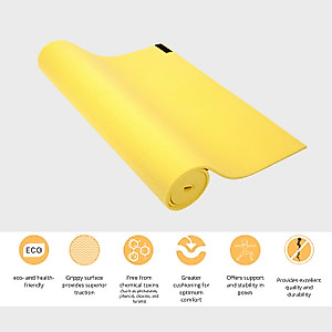 Wai Lana Phthalate-Free Mat (Color: Buttercup) - 1/4 inch Thick, Non-slip, Stylish, Lightweight, Optimum Comfort