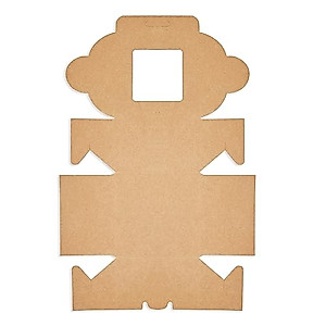50 Pack 4x4x2 Dessert Boxes with Window, Bulk Bakery Containers for Cookies, Mini Pies, Cupcakes (Kraft Paper)