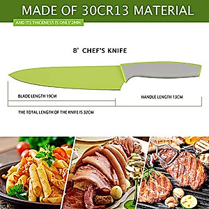 LUCKYTIME Kitchen Knife Set, 5 Pieces Kitchen Knife Set with 5 Sheaths, Stainless Steel Knife Set for Fruit and Vegetable Cutting